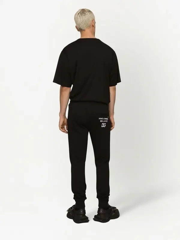 Dolce & Gabbana Logo-embroidered Cotton T-shirt - Black