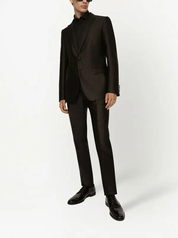 Dolce & Gabbana Martini-fit Lamé Jacquard Silk Tuxedo Suit