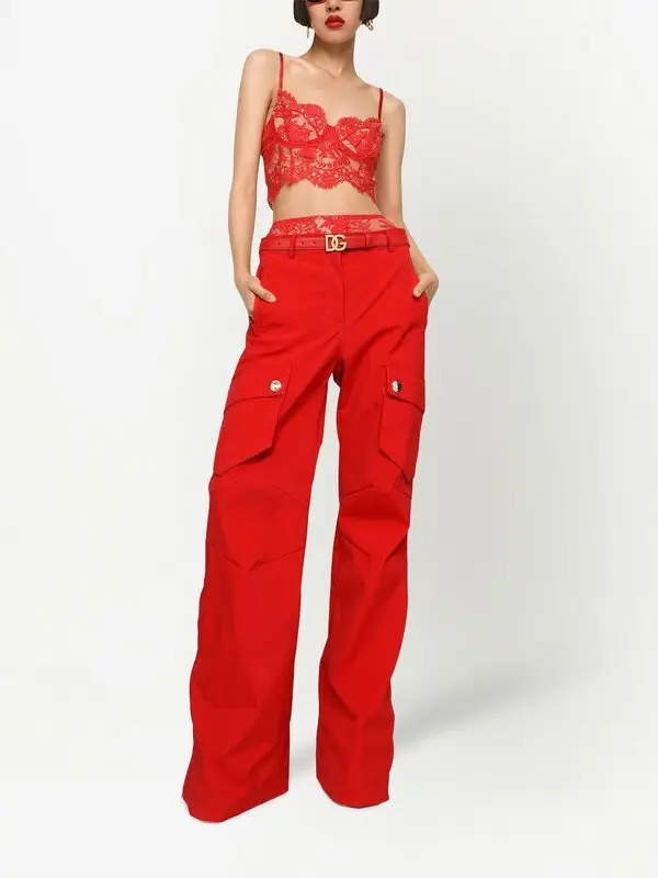 Dolce & Gabbana Lace Corset Top - Red