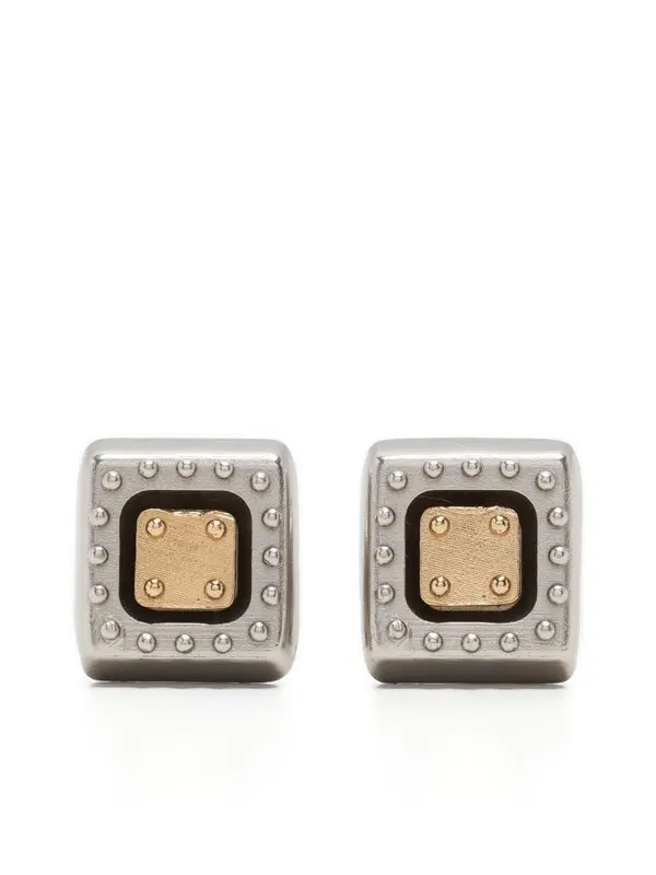 Ports 1961 Two-tone Square Earrings - Silver