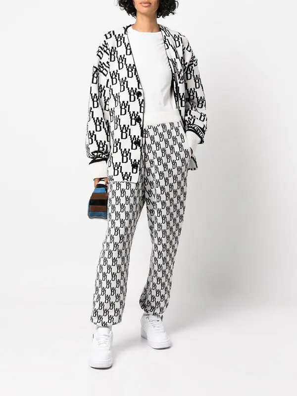 We11Done Monogram Intarsia-knit Track Pants