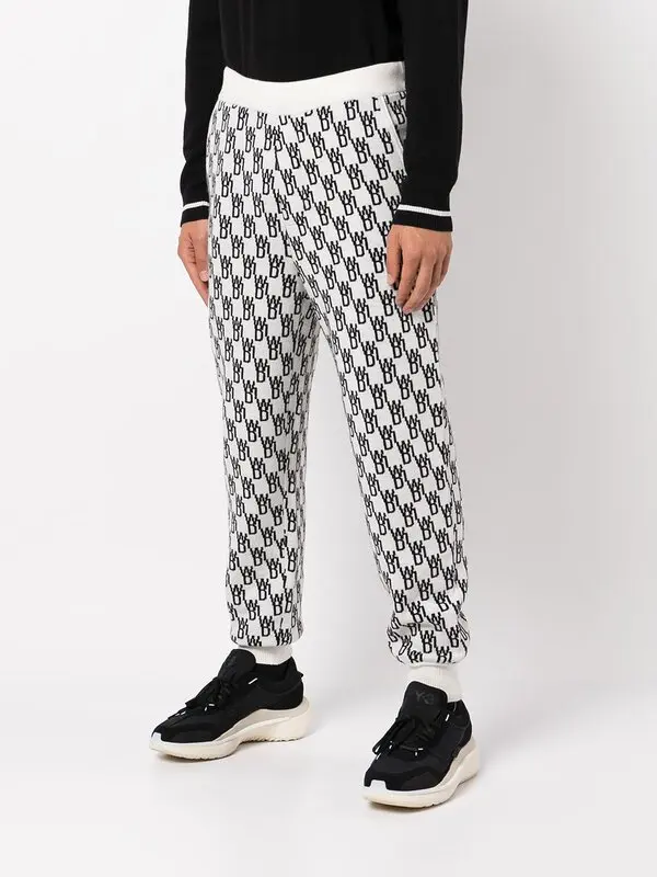 We11Done Monogram Intarsia-knit Track Pants