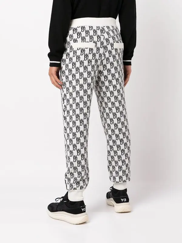 We11Done Monogram Intarsia-knit Track Pants