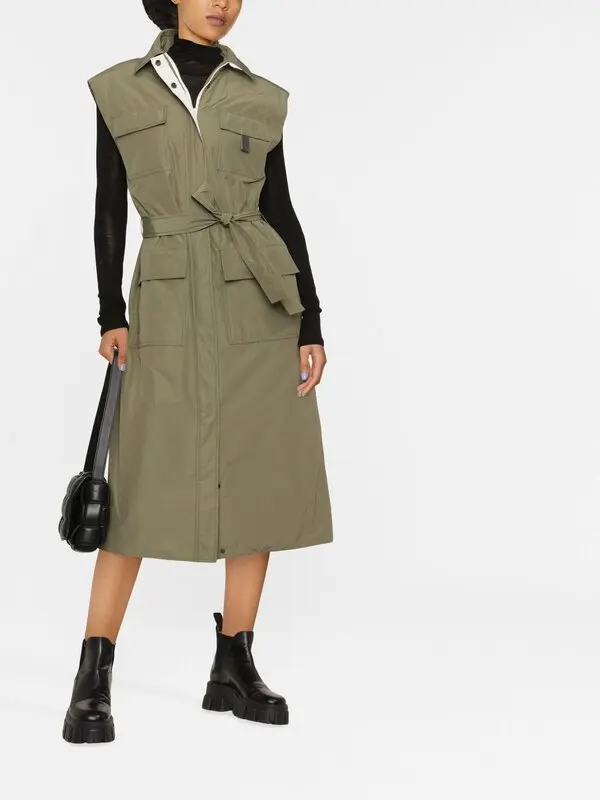 Brunello Cucinelli Belted-waist Sleeveless Coat