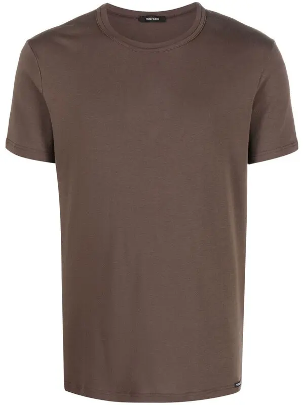 TOM FORD Solid-color Crew-neck T-shirt - Brown