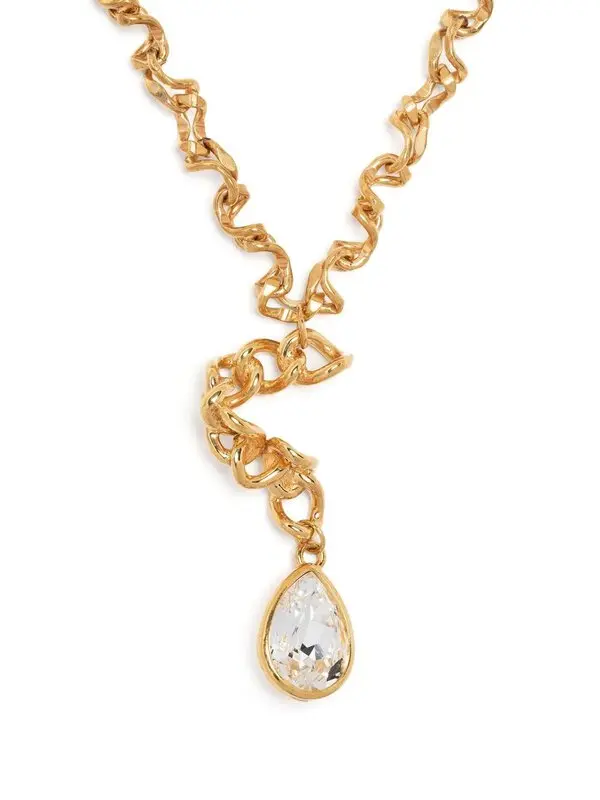 STERLING KING Twisted Crystal Pendant Necklace - Gold