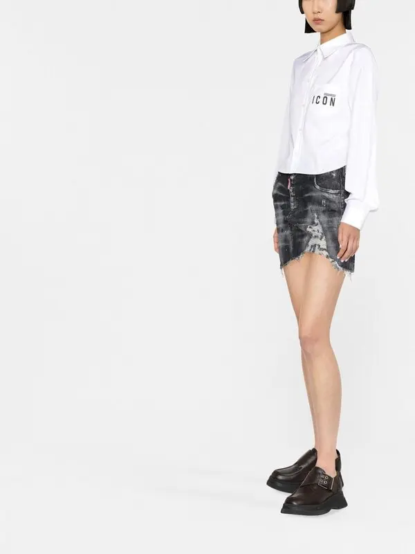 Dsquared2 Icon Print Cropped Shirt