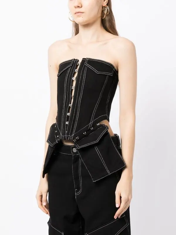 DION LEE Pocket Denim Corset