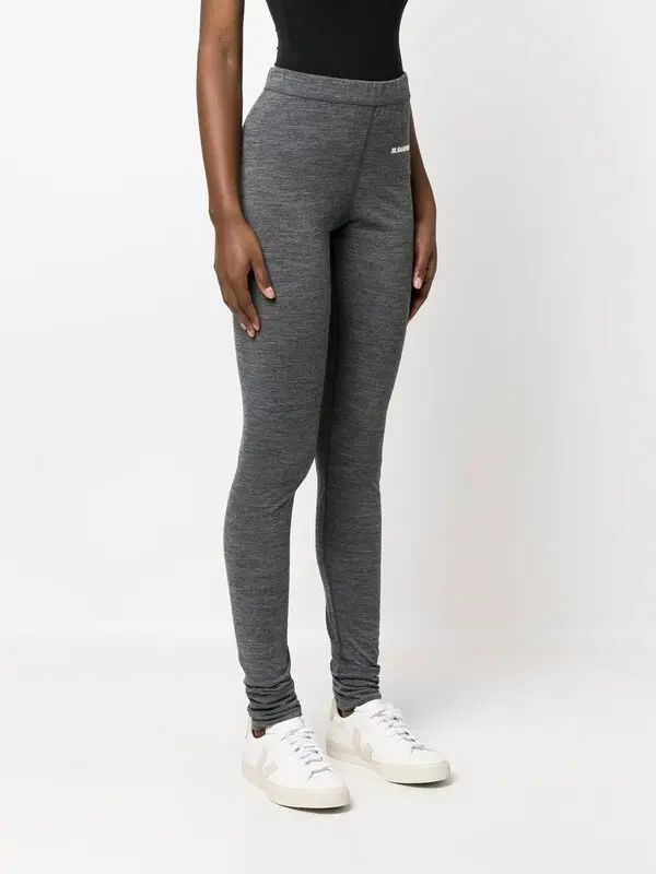 JIL SANDER Melange Effect Leggings - Grey