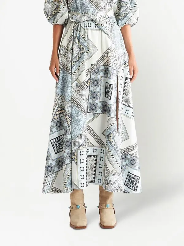 Etro Geometric Print Calf-length Skirt