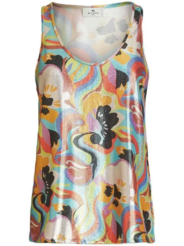 Etro Abstract Printed Racerback Top