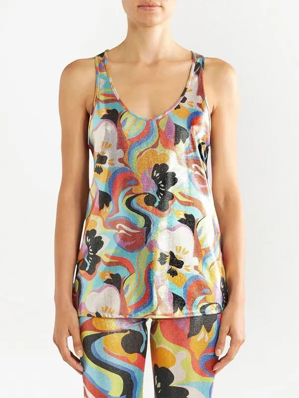 Etro Abstract Printed Racerback Top