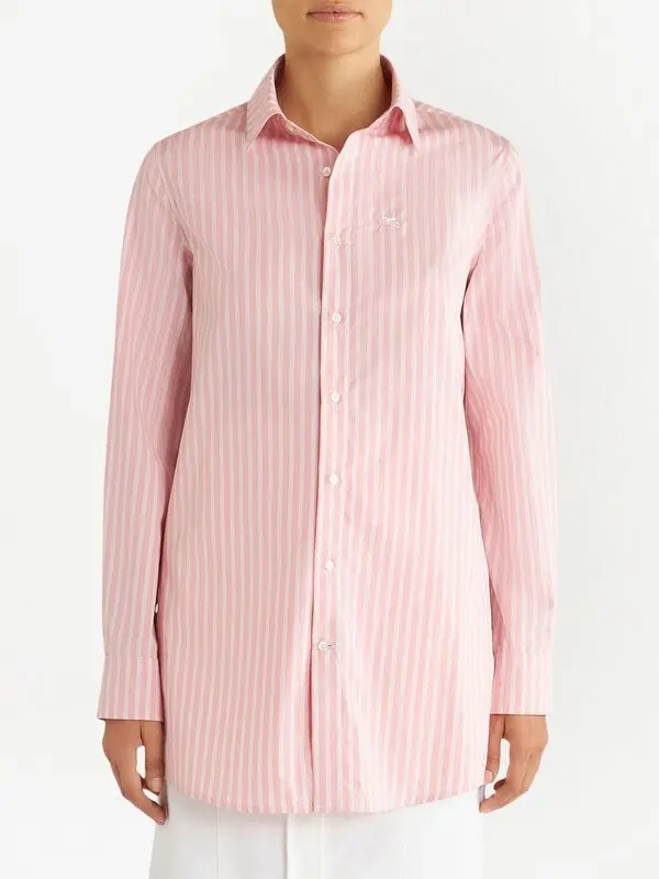 Etro Embroidered-logo Striped Shirt