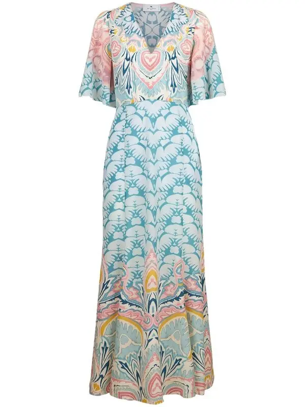 Etro Paisley Print Silk Maxi Dress