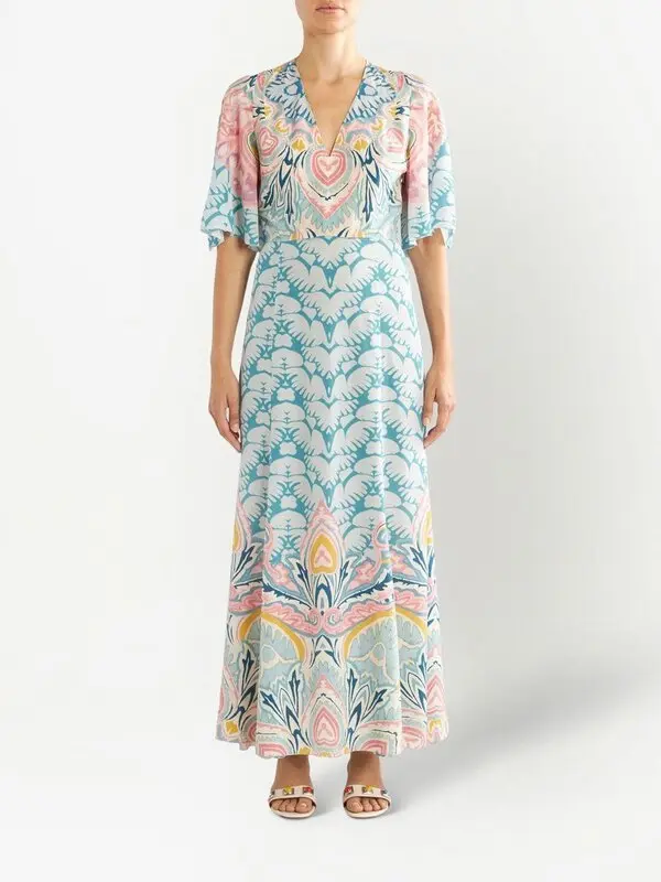 Etro Paisley Print Silk Maxi Dress