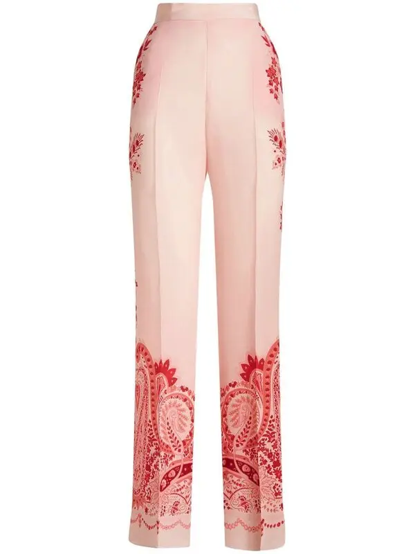 Etro Paisley-print Silk Trousers