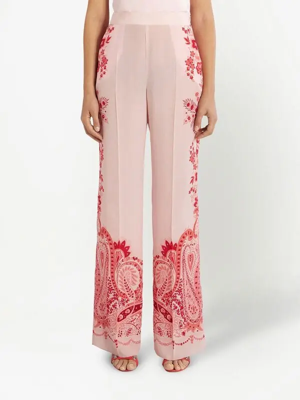 Etro Paisley-print Silk Trousers
