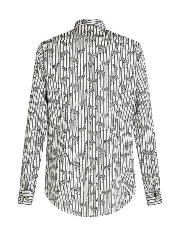 Etro Zebra-print Long-sleeved Shirt - White