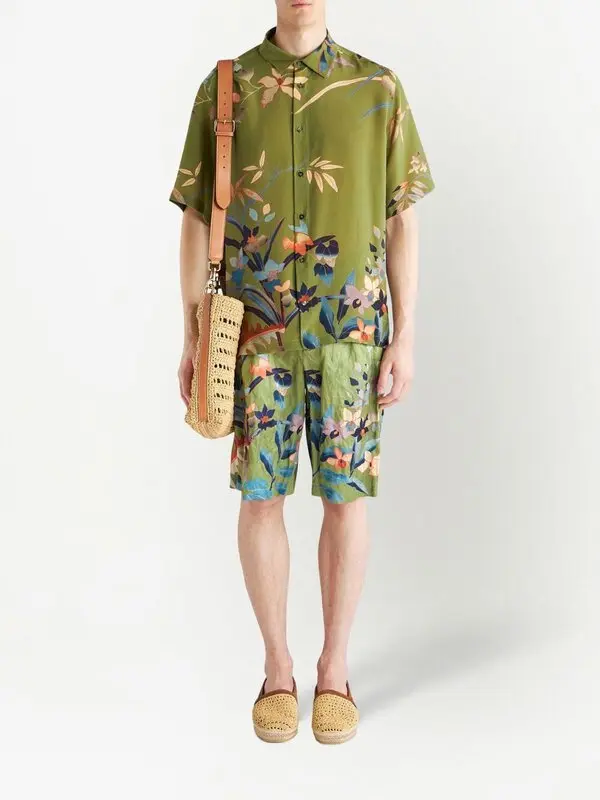 Etro Floral-print Silk Shirt - Green