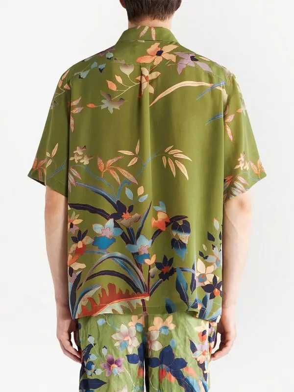 Etro Floral-print Silk Shirt - Green