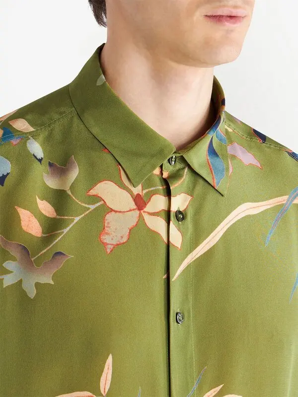Etro Floral-print Silk Shirt - Green