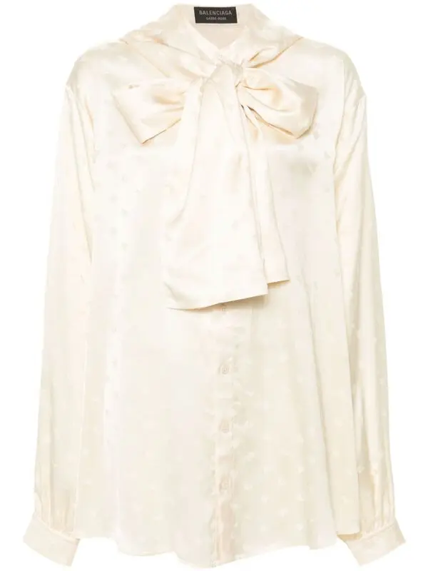 Balenciaga Letters Blouse - Neutrals