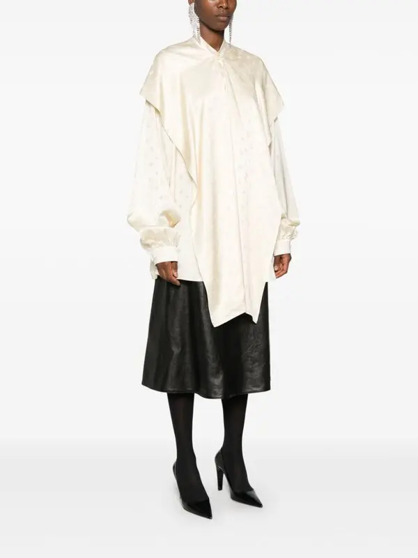 Balenciaga Letters Blouse - Neutrals