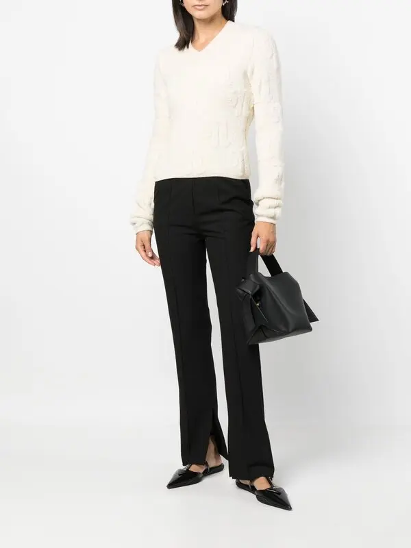Nanushka Chunky V-neck Wool Blend Sweater