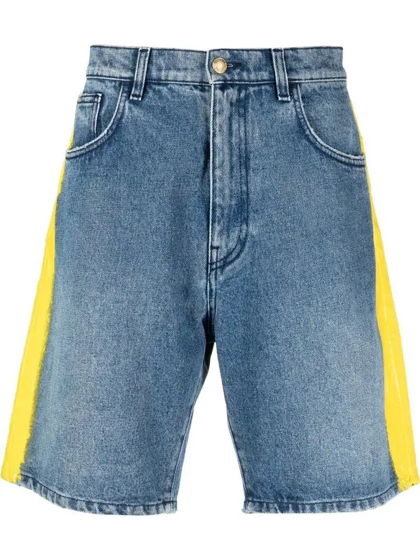 Moschino Denim Shorts With Side Stripe Detail