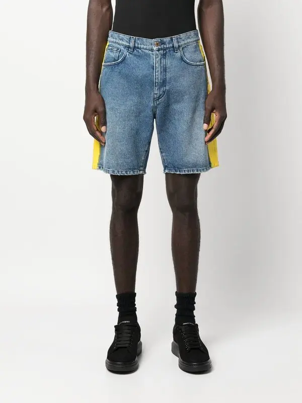 Moschino Denim Shorts With Side Stripe Detail