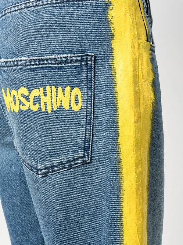 Moschino Denim Shorts With Side Stripe Detail