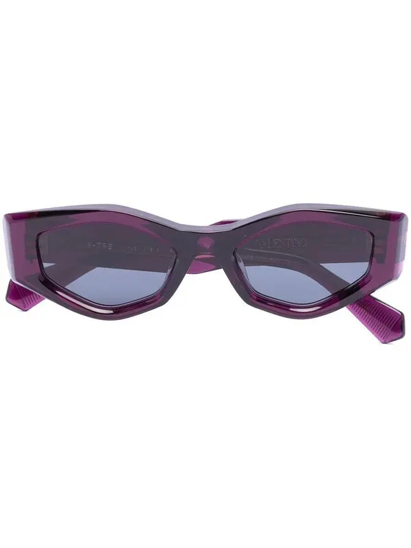 Valentino Garavani Rockstud Irregular Sunglasses - Purple