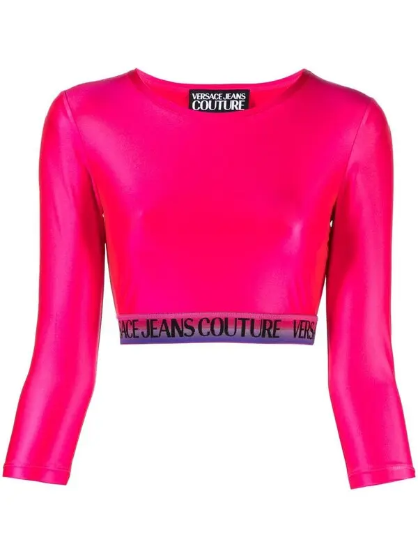 Versace Logo Crop Top - Pink