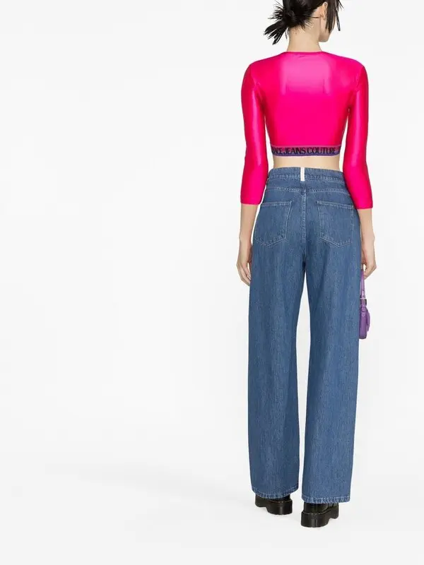Versace Logo Crop Top - Pink