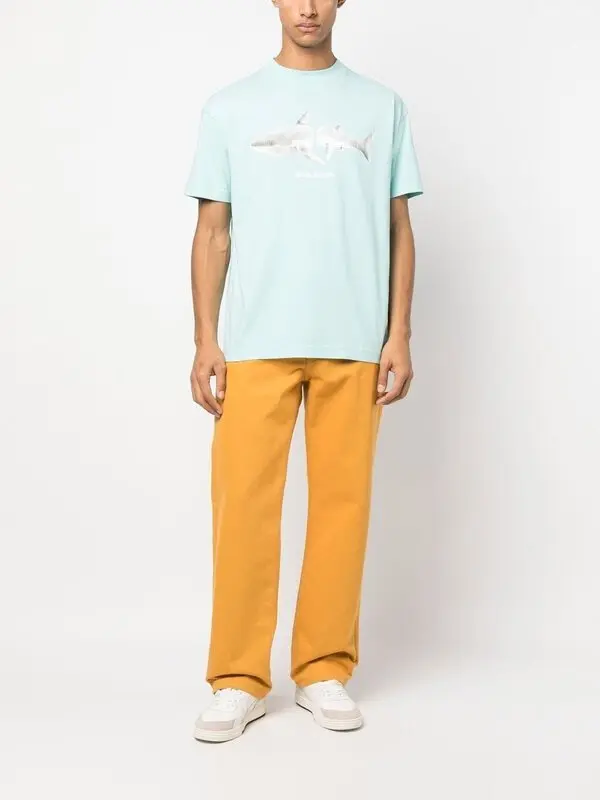 Palm Angels Shark-print Organic Cotton T-shirt