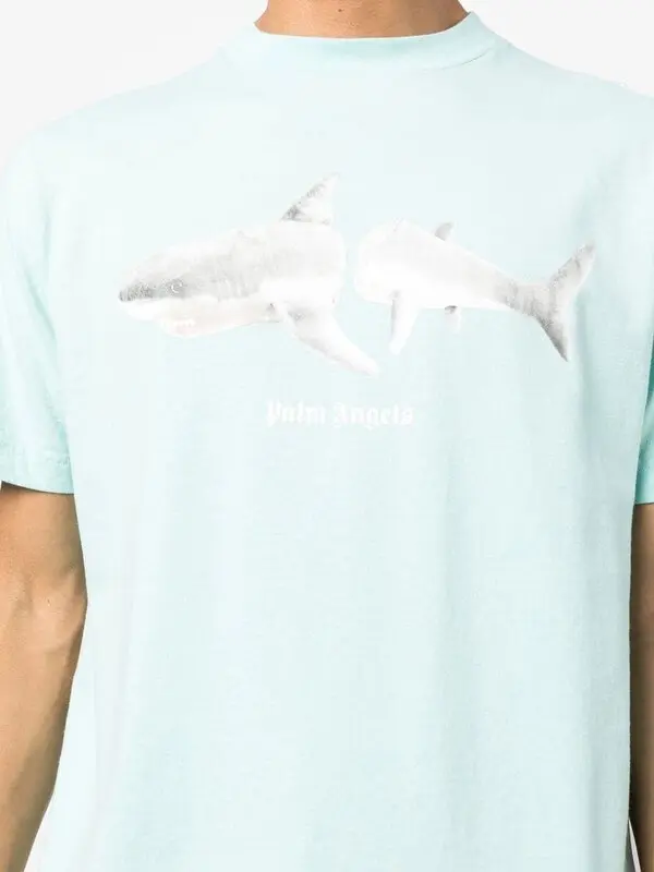 Palm Angels Shark-print Organic Cotton T-shirt