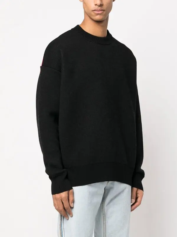 Palm Angels Palm Tree Intarsia-knit Wool Sweater - Black