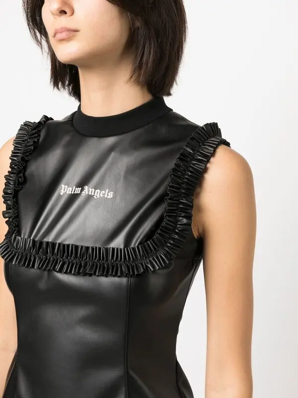 Palm Angels Faux Leather Minidress In Black - 42% Off | Editorialist