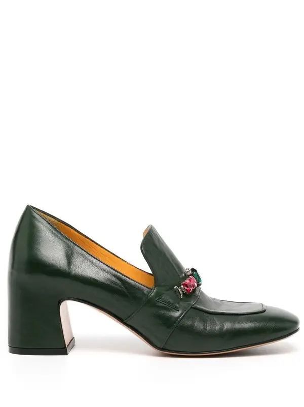 MADISON MAISON 55mm Crystal-embellished Loafers - Green