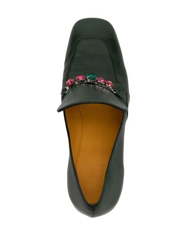 MADISON MAISON 55mm Crystal-embellished Loafers - Green