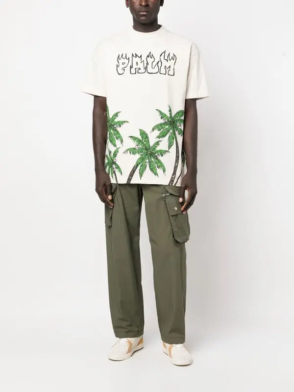 Palm Angels Palm-print Cotton T-shirt