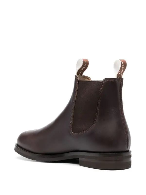 SCAROSSO William Iii Leather Chelsea Boots - Brown