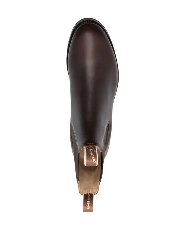 SCAROSSO William Iii Leather Chelsea Boots - Brown