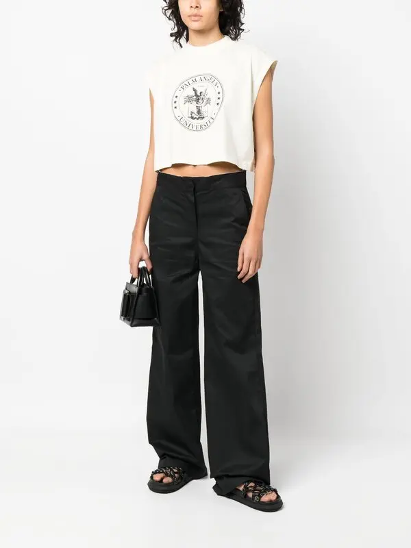 Palm Angels College Logo-print Muscle T-shirt - Neutrals