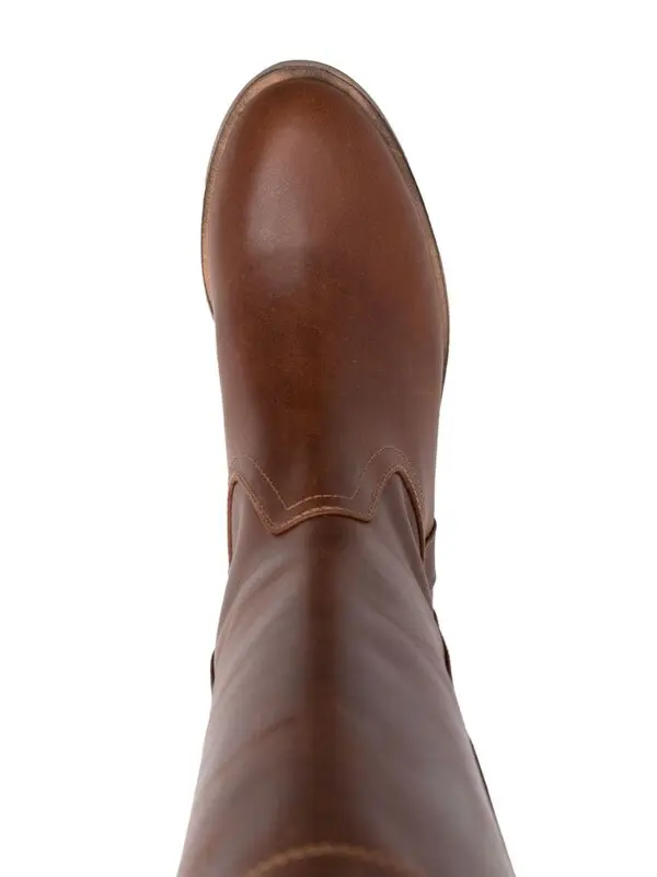 SCAROSSO Leather Knee-high Boots - Brown