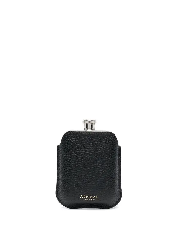 ASPINAL OF LONDON Round Hip Flask - Black