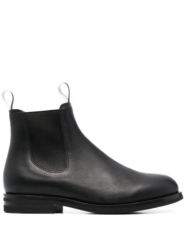 SCAROSSO William Iii Leather Chelsea Boots - Black
