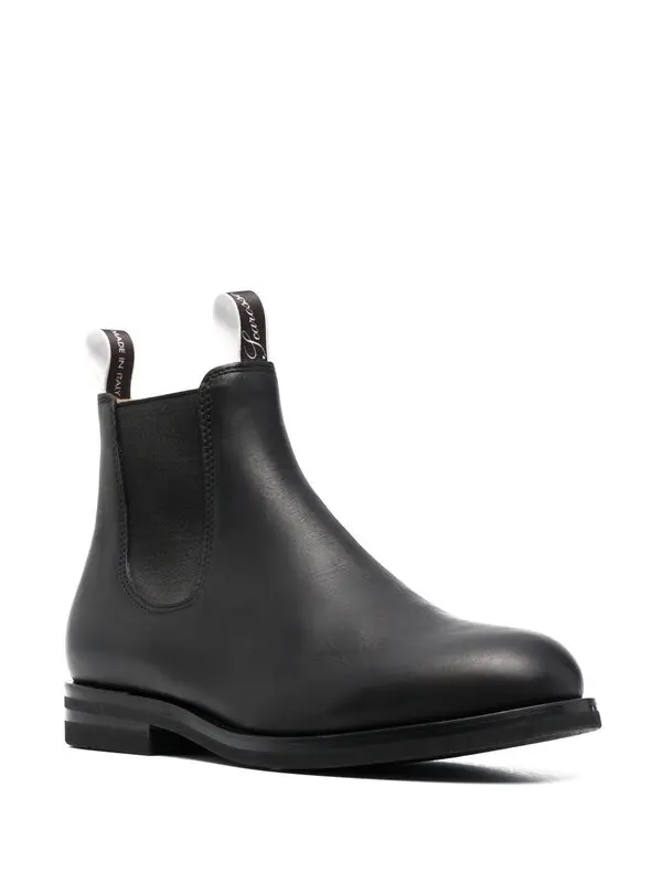 SCAROSSO William Iii Leather Chelsea Boots - Black