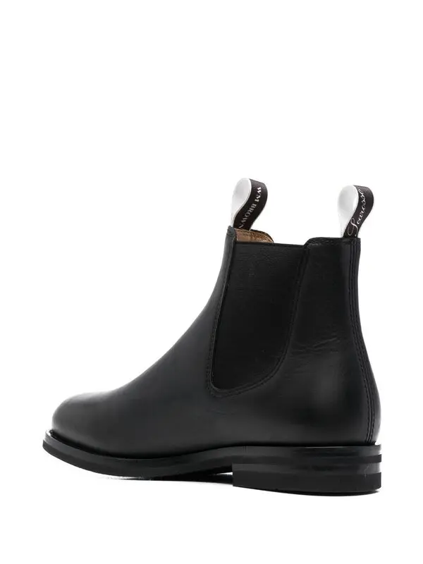 SCAROSSO William Iii Leather Chelsea Boots - Black