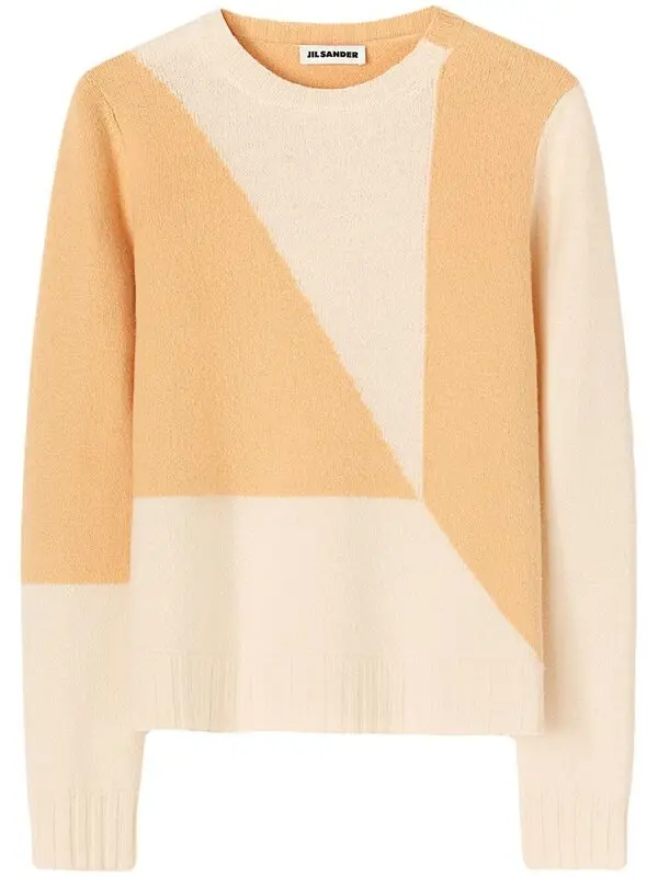 JIL SANDER Colour-block Knit Jumper - Orange